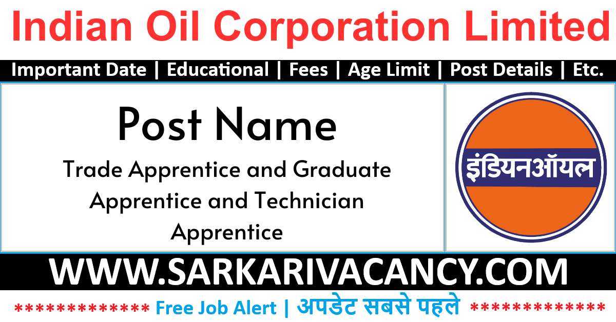 IOCL NR Region Apprentice Online Form 2025 for 200 Post